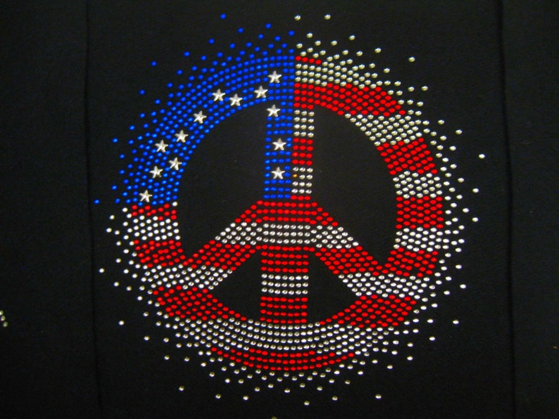 Large Peace Sign 4th of July Independence Day Red, Blue and Clear ...