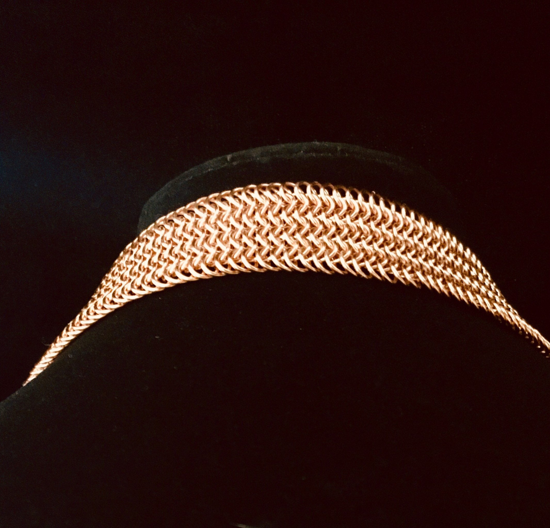 Copper Chainmail Cuff Bracelet, Handmade Copper Chainmaille Bracelet ...