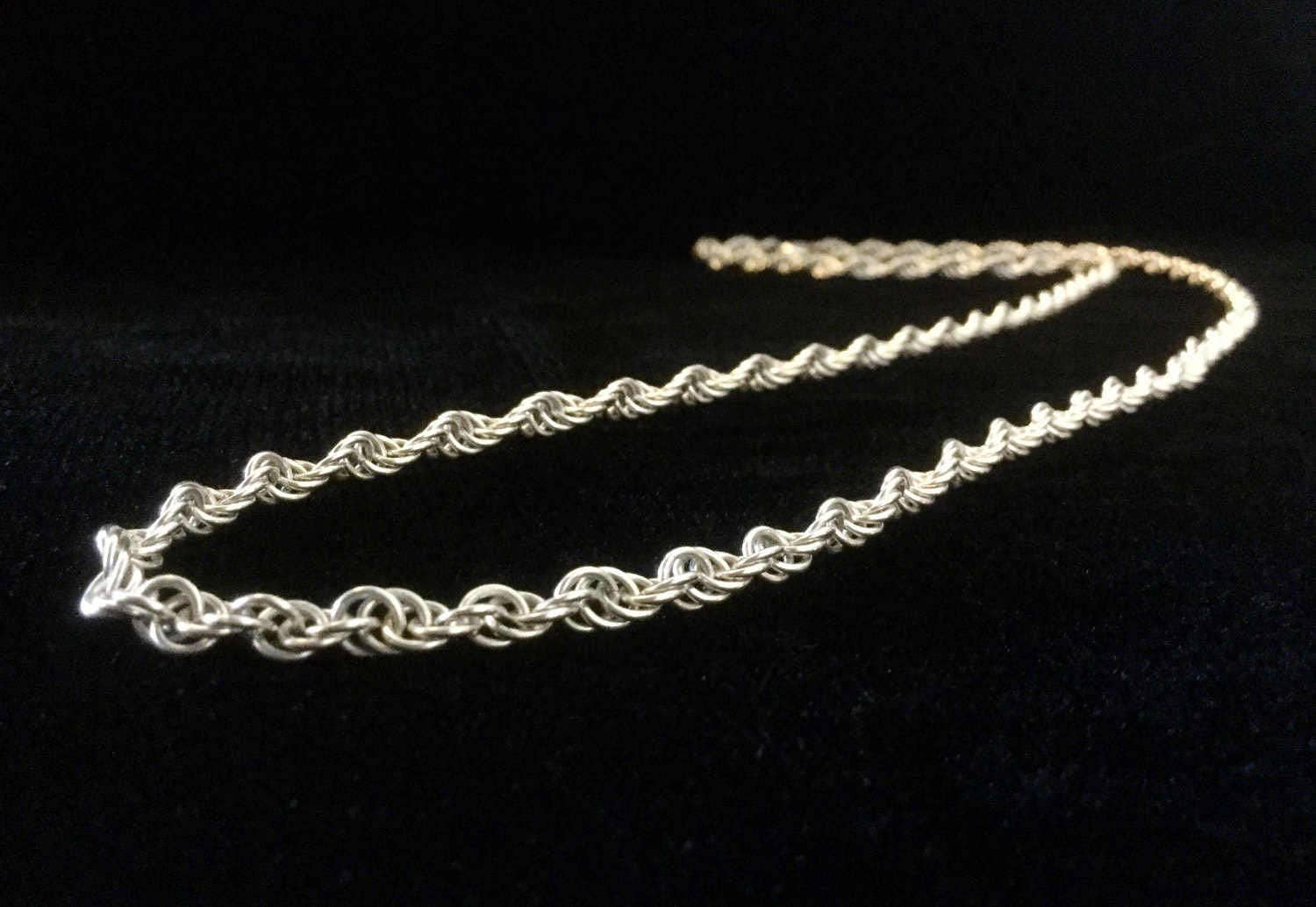 Sterling Silver Spiral Chainmail Chain, Chunky Hand Made Sterling ...