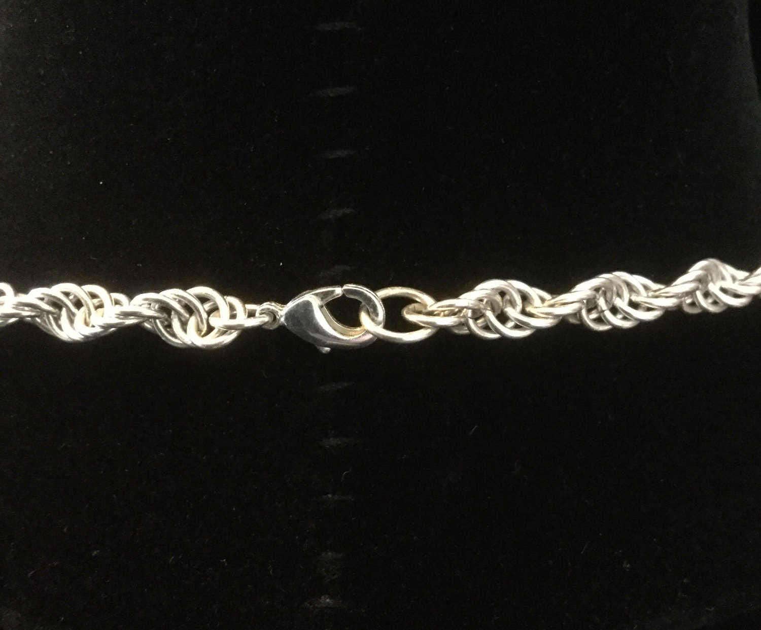 Sterling Silver Spiral Chainmail Chain, Chunky Hand Made Sterling ...