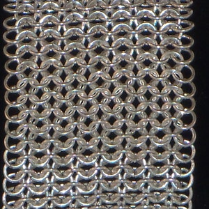 Sterling Silver Chain Mail Cuff Bracelet, Wide Mesh Cuff Bracelet With ...