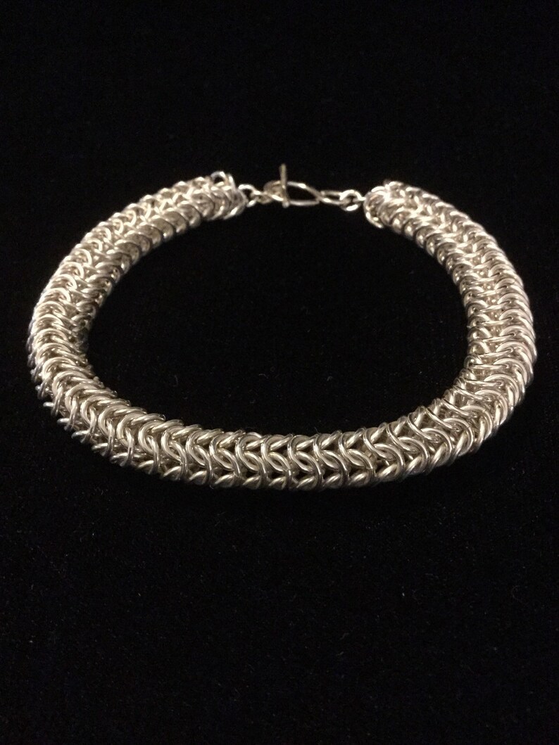 Sterling Silver Chain Mail Bracelet, Silver Chainmaille Bracelet With ...