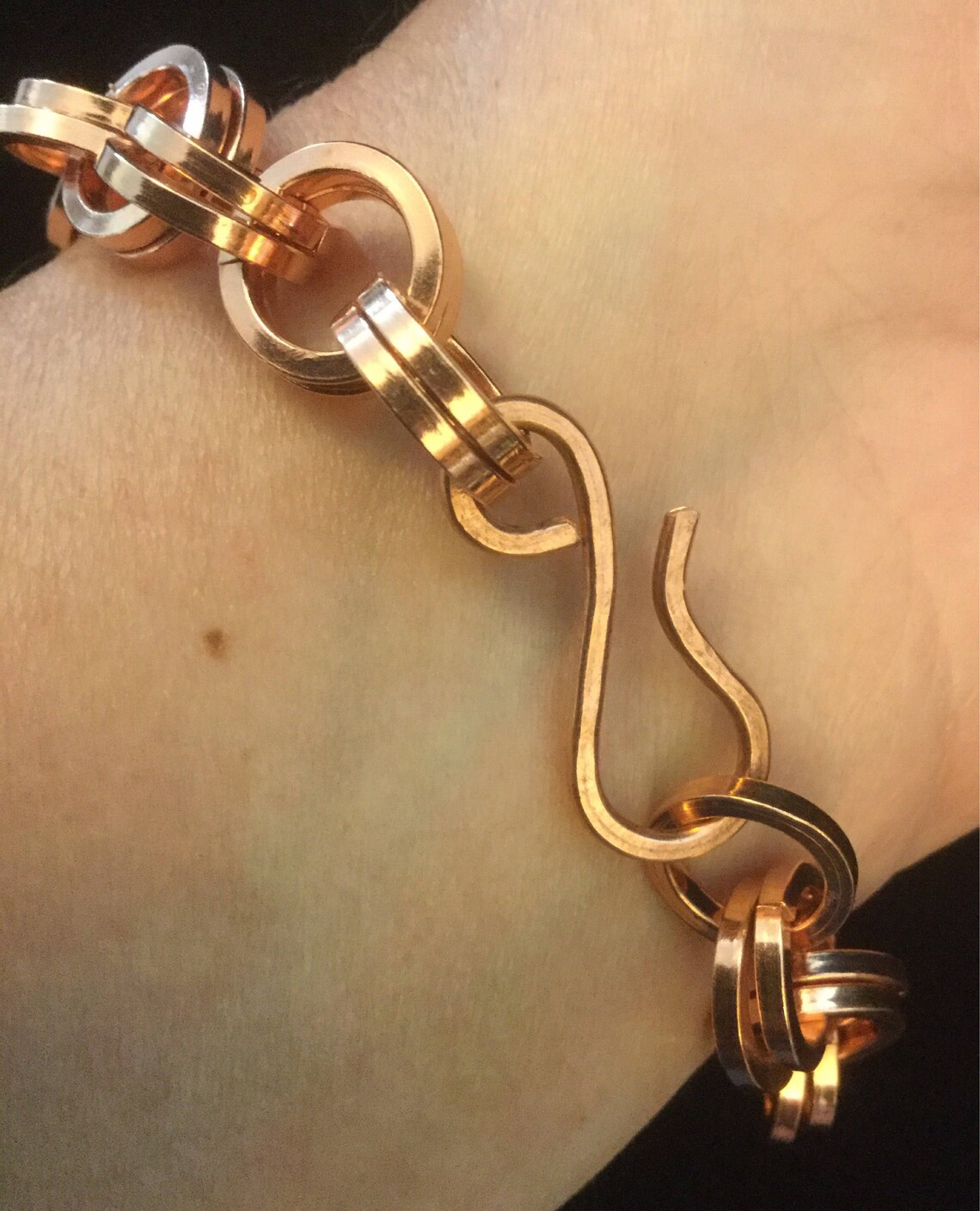 Copper Chain Mail Bracelet, Chunky Copper Chainmaille Bracelet, Men's ...