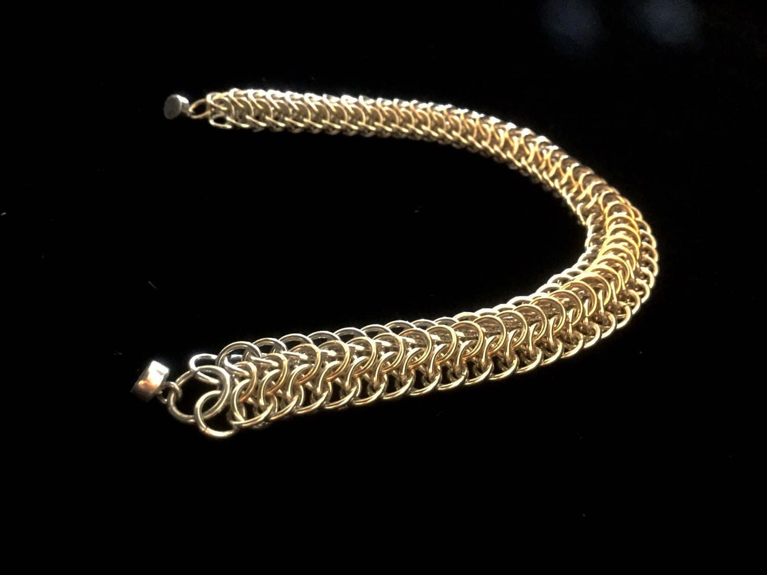 Silver and Gold Chain Mail Bracelet, 14k Gold and Argentium Silver ...