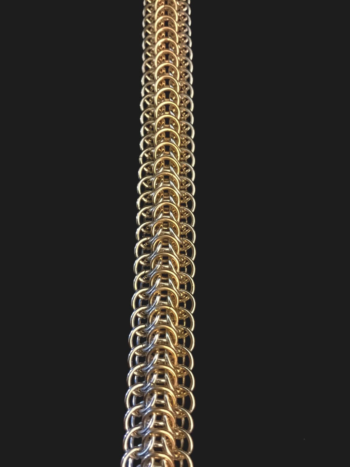 Silver and Gold Chain Mail Bracelet, 14k Gold and Argentium Silver ...