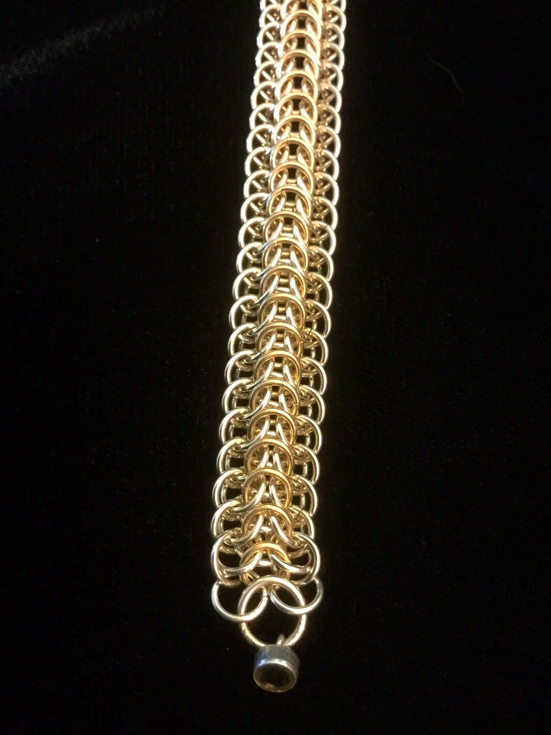 Silver and Gold Chain Mail Bracelet, 14k Gold and Argentium Silver ...