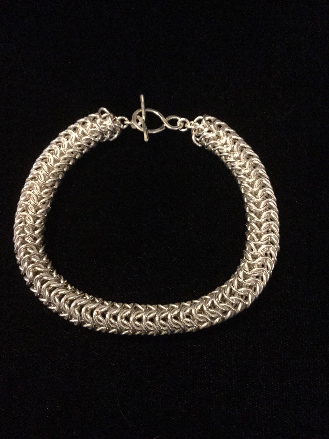 Sterling Silver Chain Mail Bracelet, Silver Chainmaille Bracelet With ...