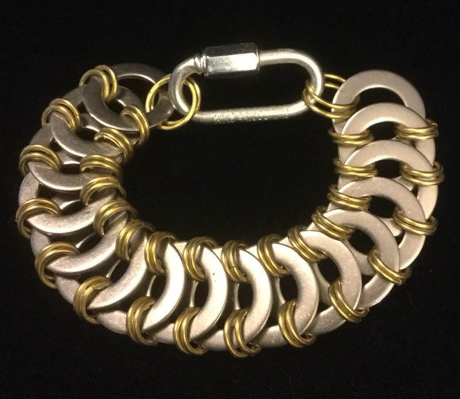 Stainless Steel Washer Bracelet, Industrial Chainmail Bracelet ...