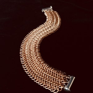 Copper Chainmail Cuff Bracelet, Handmade Copper Chainmaille Bracelet ...