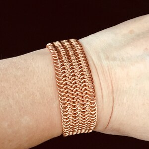 Copper Chainmail Cuff Bracelet, Handmade Copper Chainmaille Bracelet ...