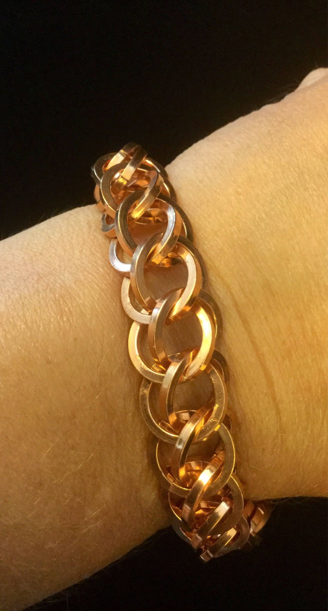 Chunky Copper Chain Mail Bracelet, Copper Chainmaille Bracelet, Half ...