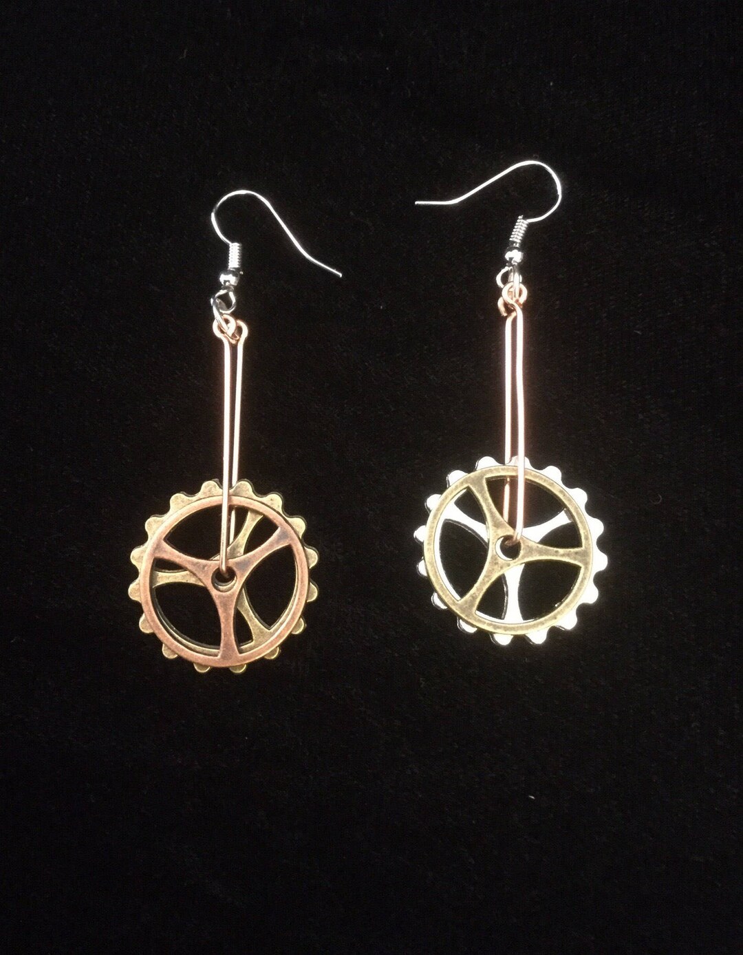Watch Gear Earrings, Long Clockwork Earrings, Steampunk Earrings ...