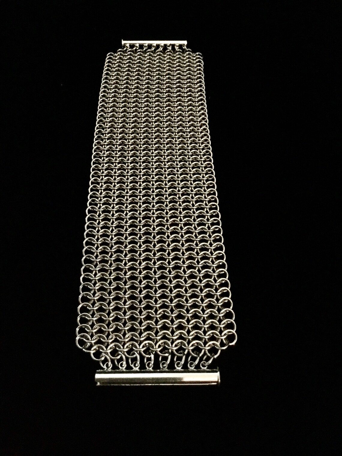 Stainless Steel Chainmaille Cuff Bracelet Wide Mesh Cuff - Etsy UK