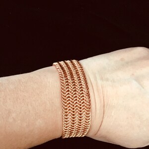 Copper Chainmail Cuff Bracelet, Handmade Copper Chainmaille Bracelet ...