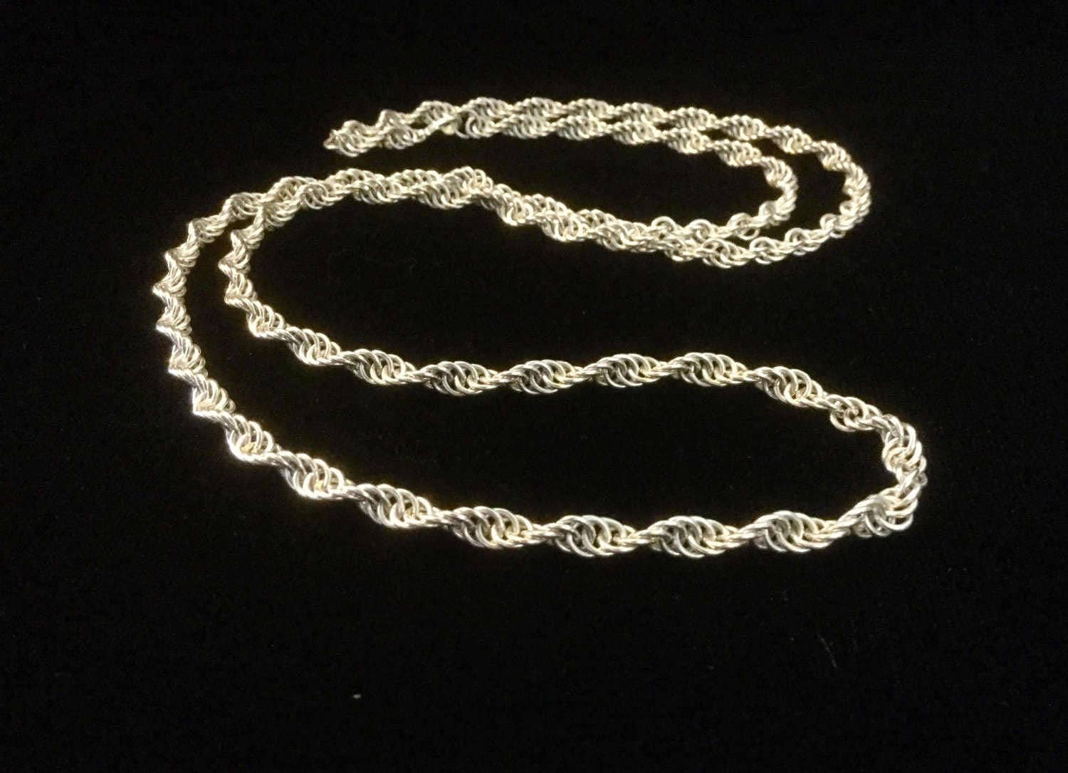 Sterling Silver Spiral Chainmail Chain, Chunky Hand Made Sterling ...