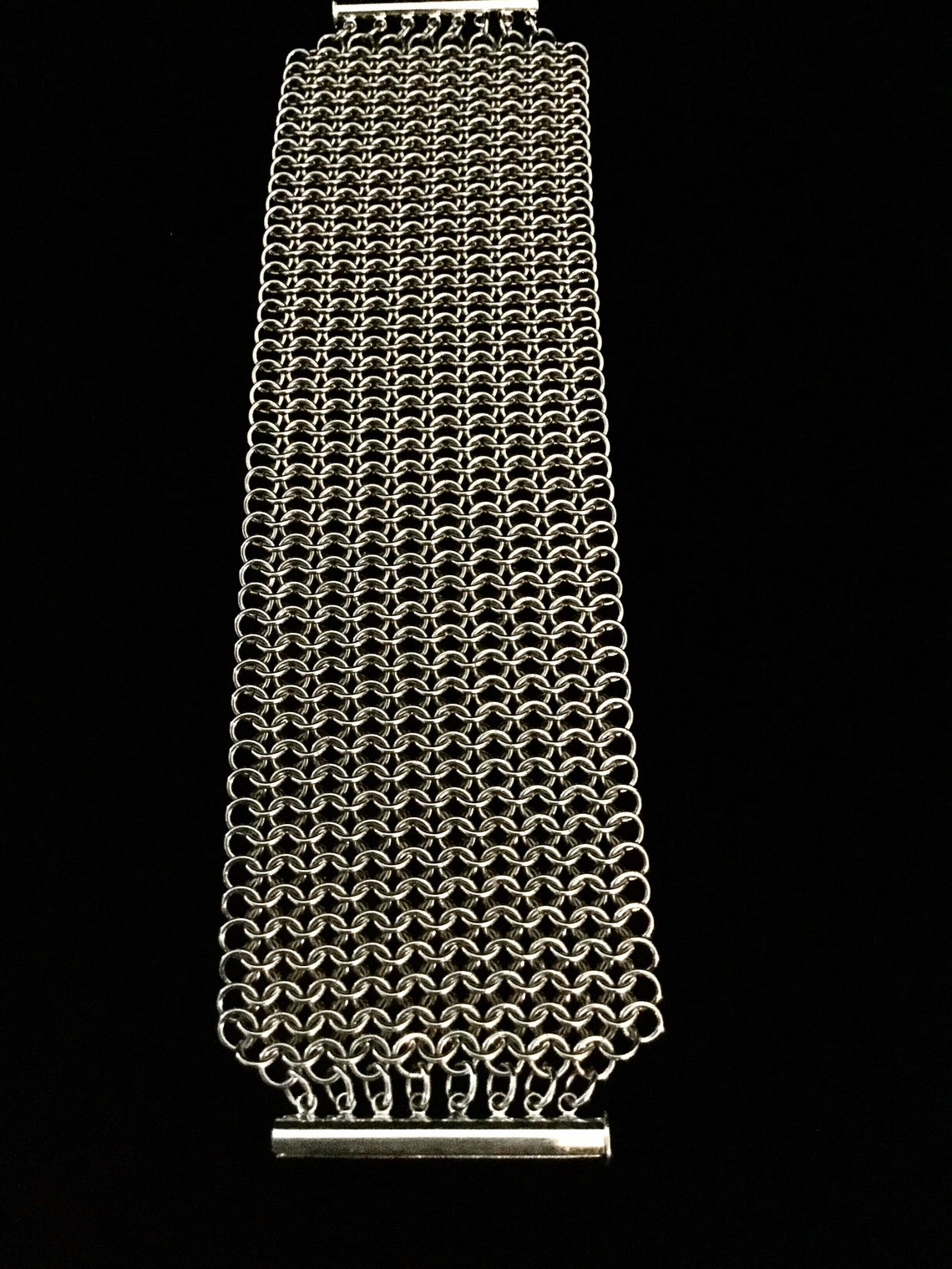 Stainless Steel Chainmaille Cuff Bracelet Wide Mesh Cuff - Etsy UK