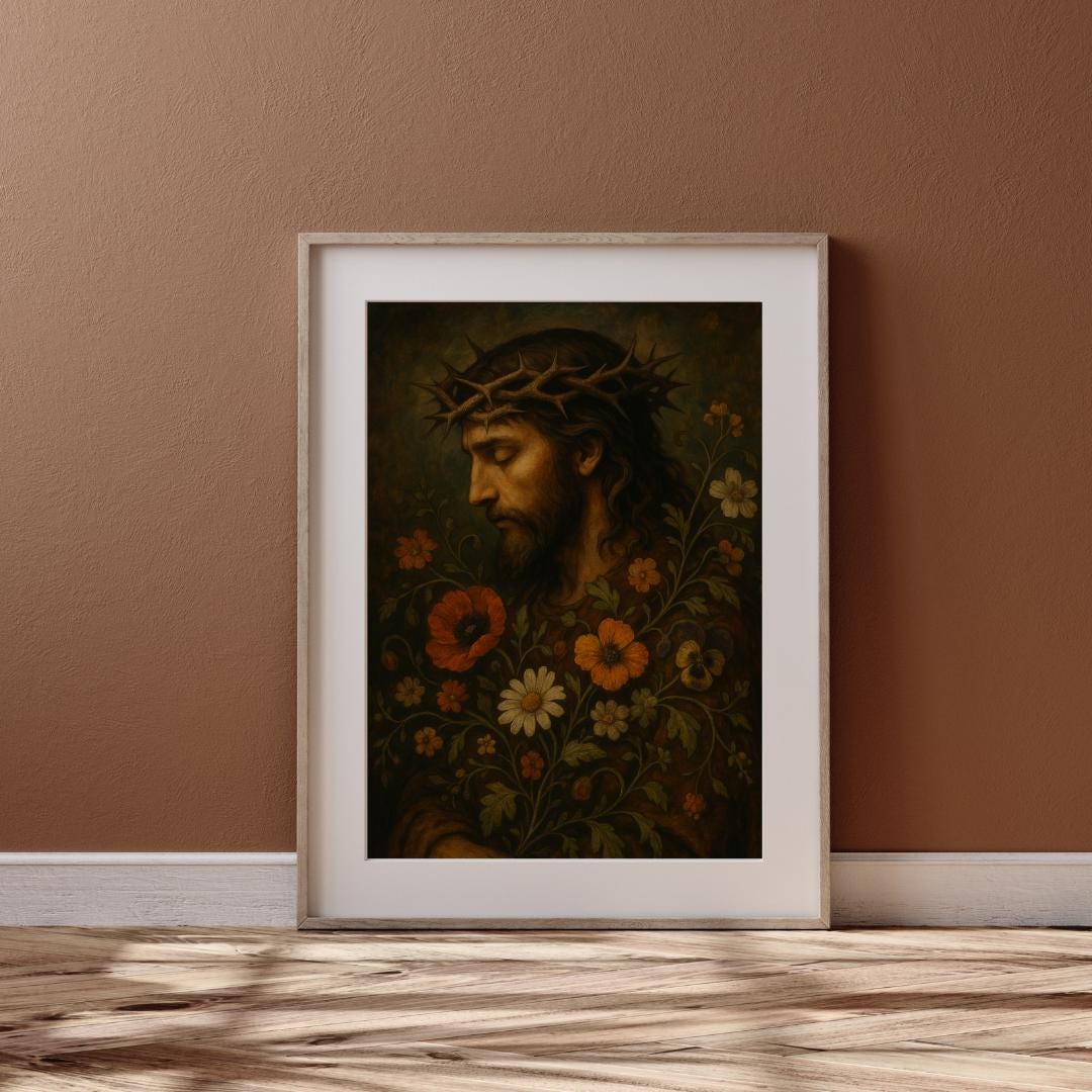 Summer Christian Wall Art, Bible Verse Print, Jesus Christ Floral Decor ...