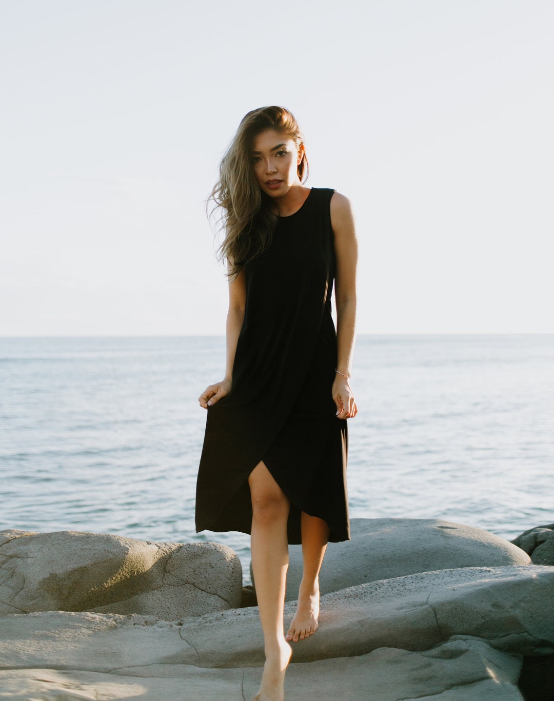 Tulip Jersey Dress: Sleeveless High-low Hemline - Etsy