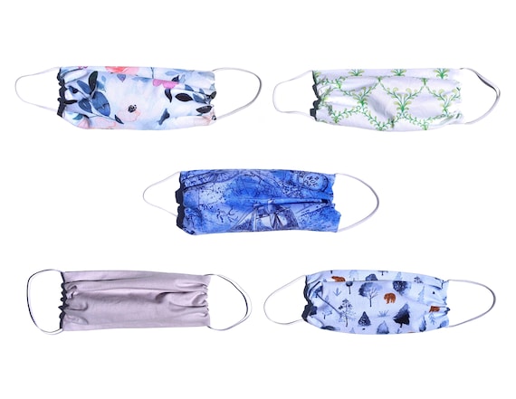 SIMPLE Fabric Face Mask with WHITE Elastic / Cloth Face Covering