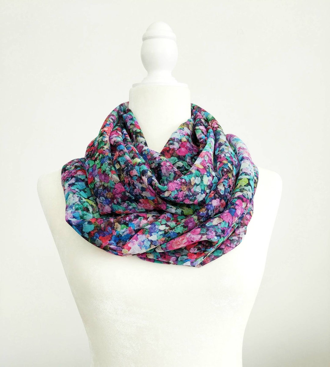 Infinity Scarf / Rock Candy Original Print / Chiffon / Colorful Scarf ...