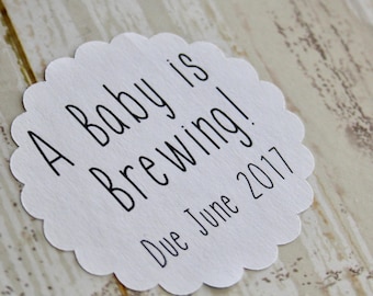 Baby is Brewing Stickers | Etsy