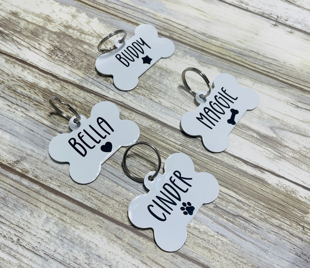 Dog Bone Tags Dog Tag Pet ID Tag Personalized Dog ID Tag - Etsy