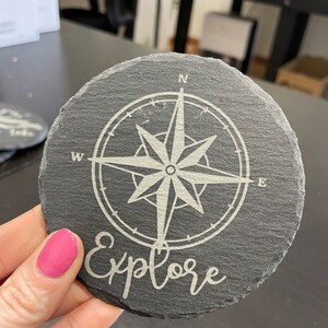 Custom Lake Coasters - Natural Slate Stone Coasters - Slate Drink ...