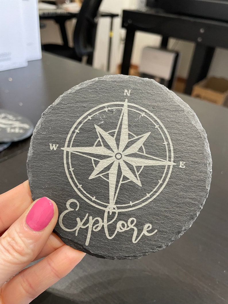 Custom Lake Coasters - Natural Slate Stone Coasters - Slate Drink ...