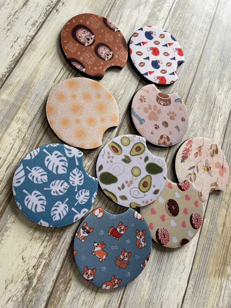 Cute Car Coasters, Car Coasters Set of 2, Car Accessories for Women ...
