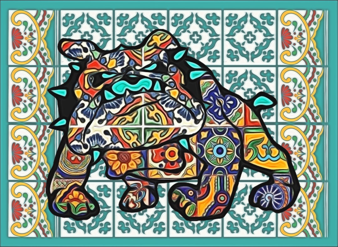 Talavera Style English Bulldog Mouse Pad - Etsy