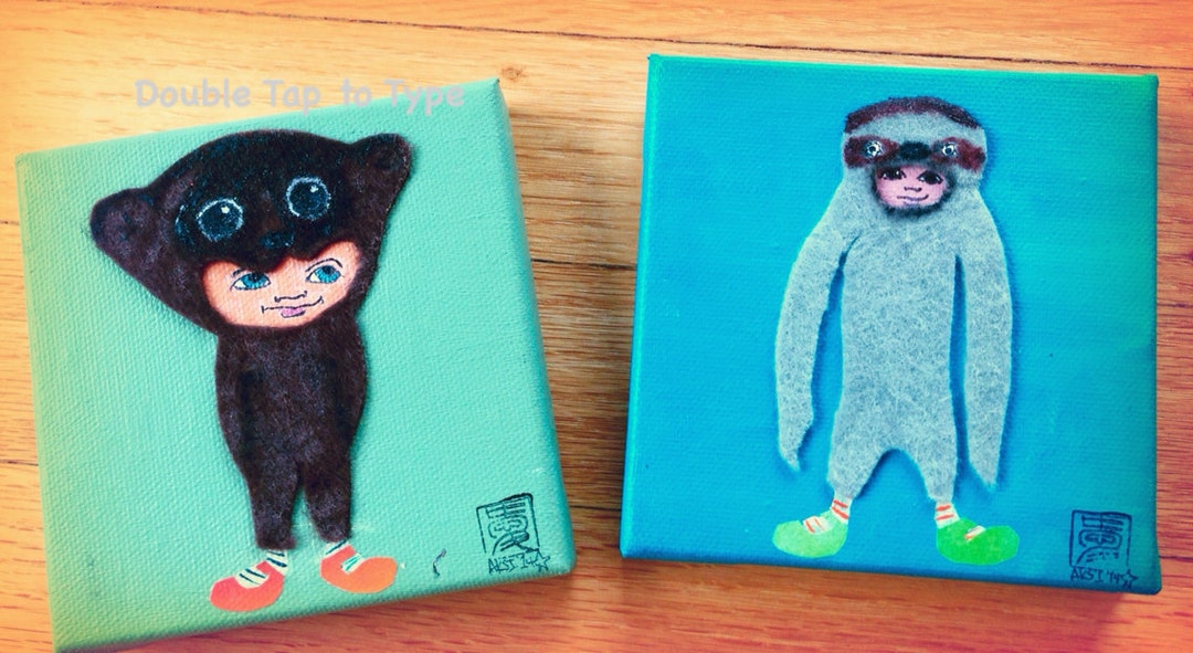 Mini-paintings: Slow Loris, Three-toed Sloth, Detlef and the Deflated ...
