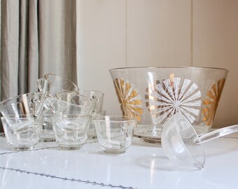 Glass Punch Bowl Set | Etsy