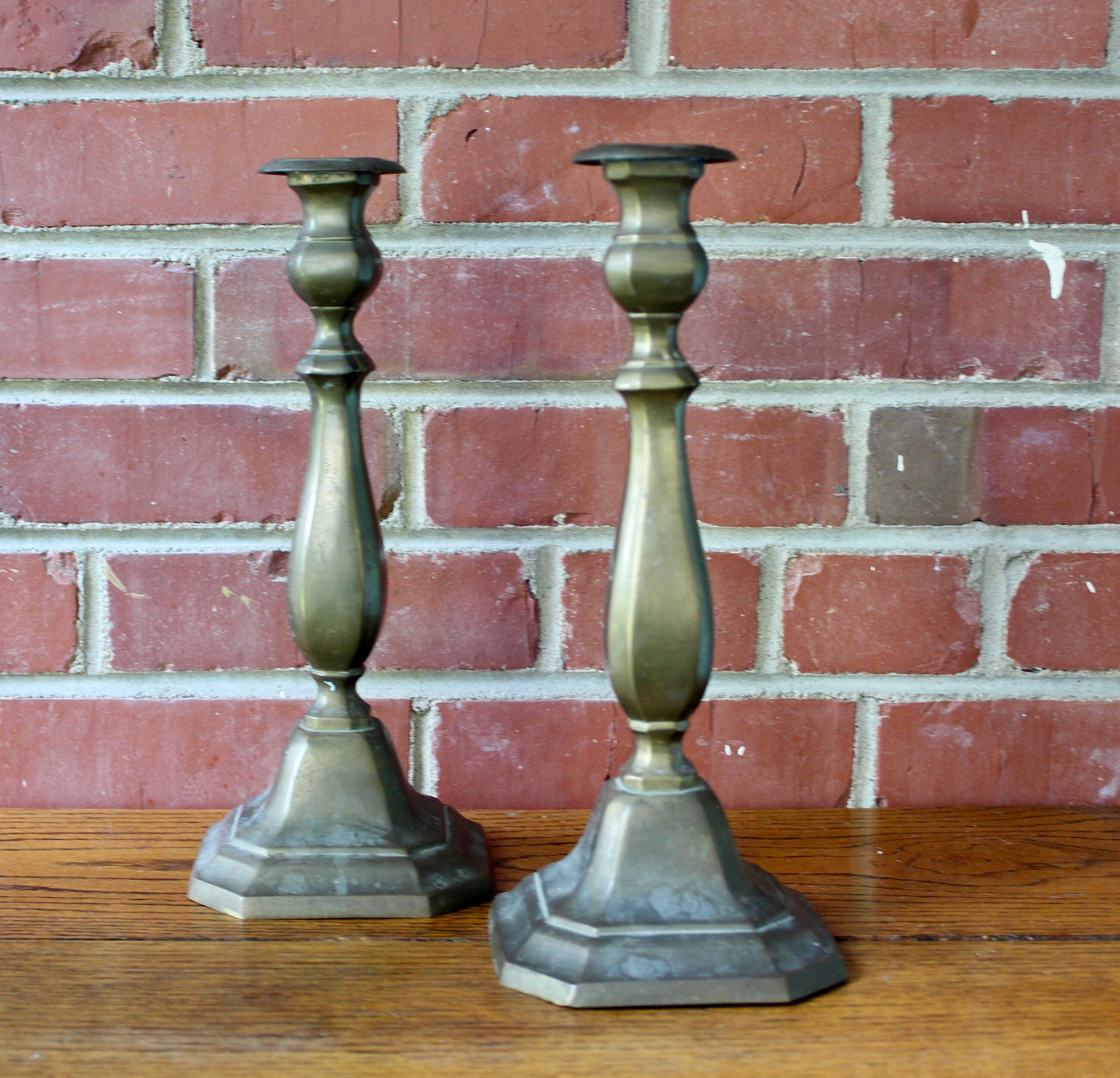 Pair of Extra Large Brass Candlesticks | Etsy
