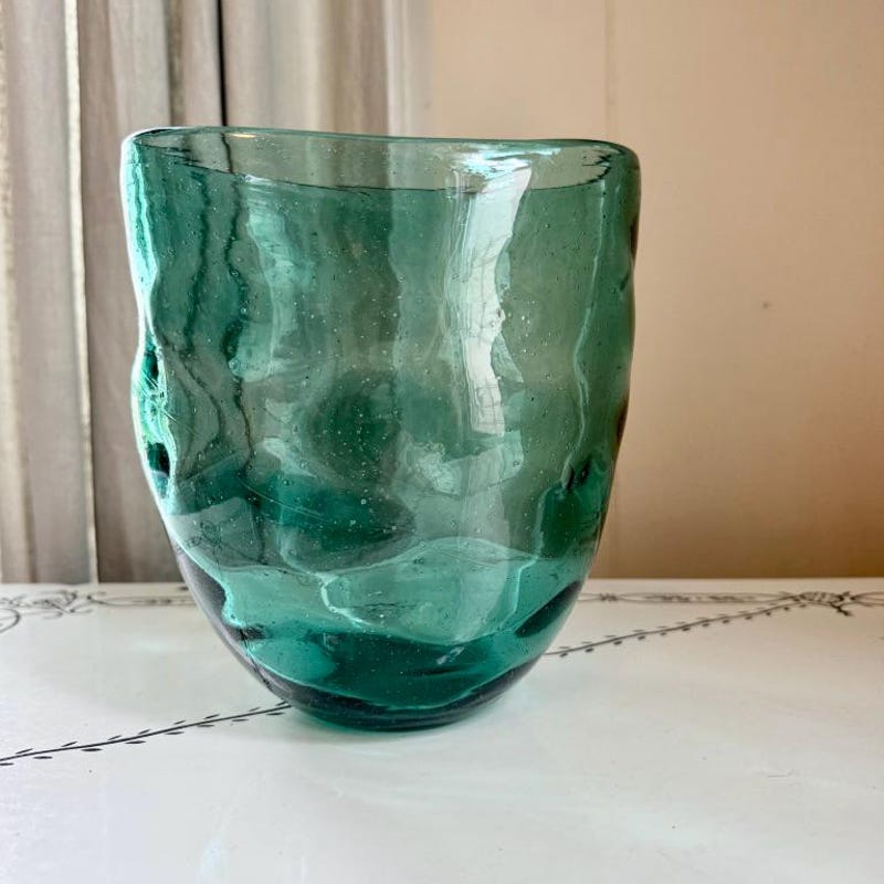 Teal Flower Vase - Etsy