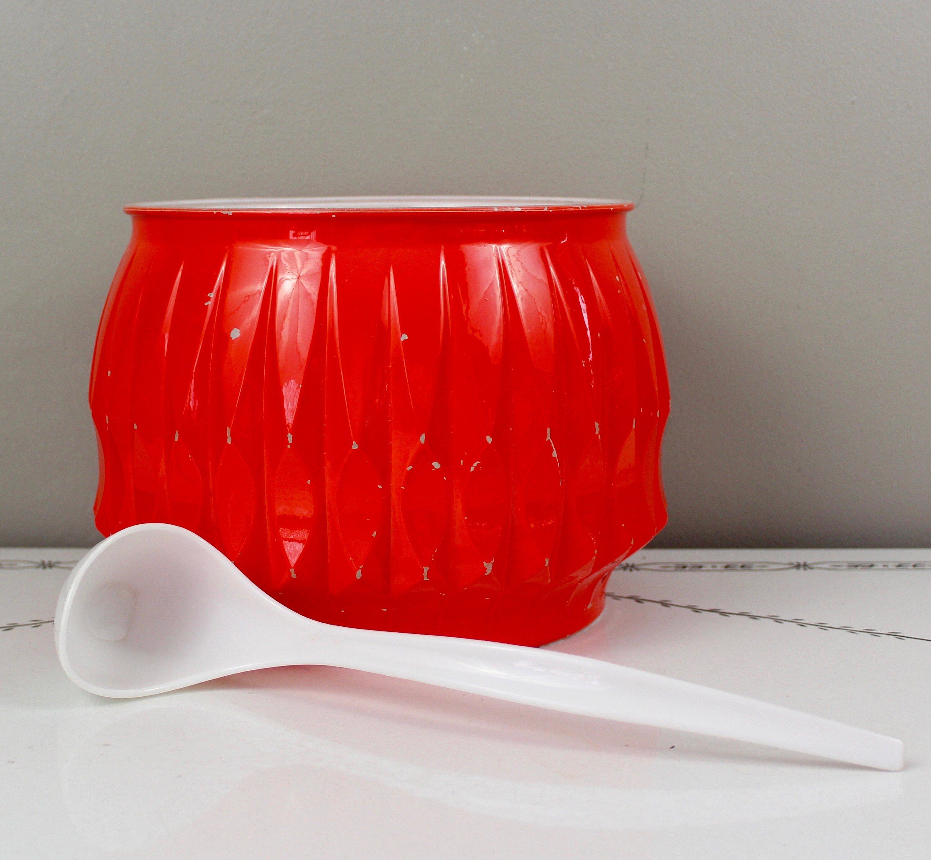 Tomato Red Punch Bowl - Etsy