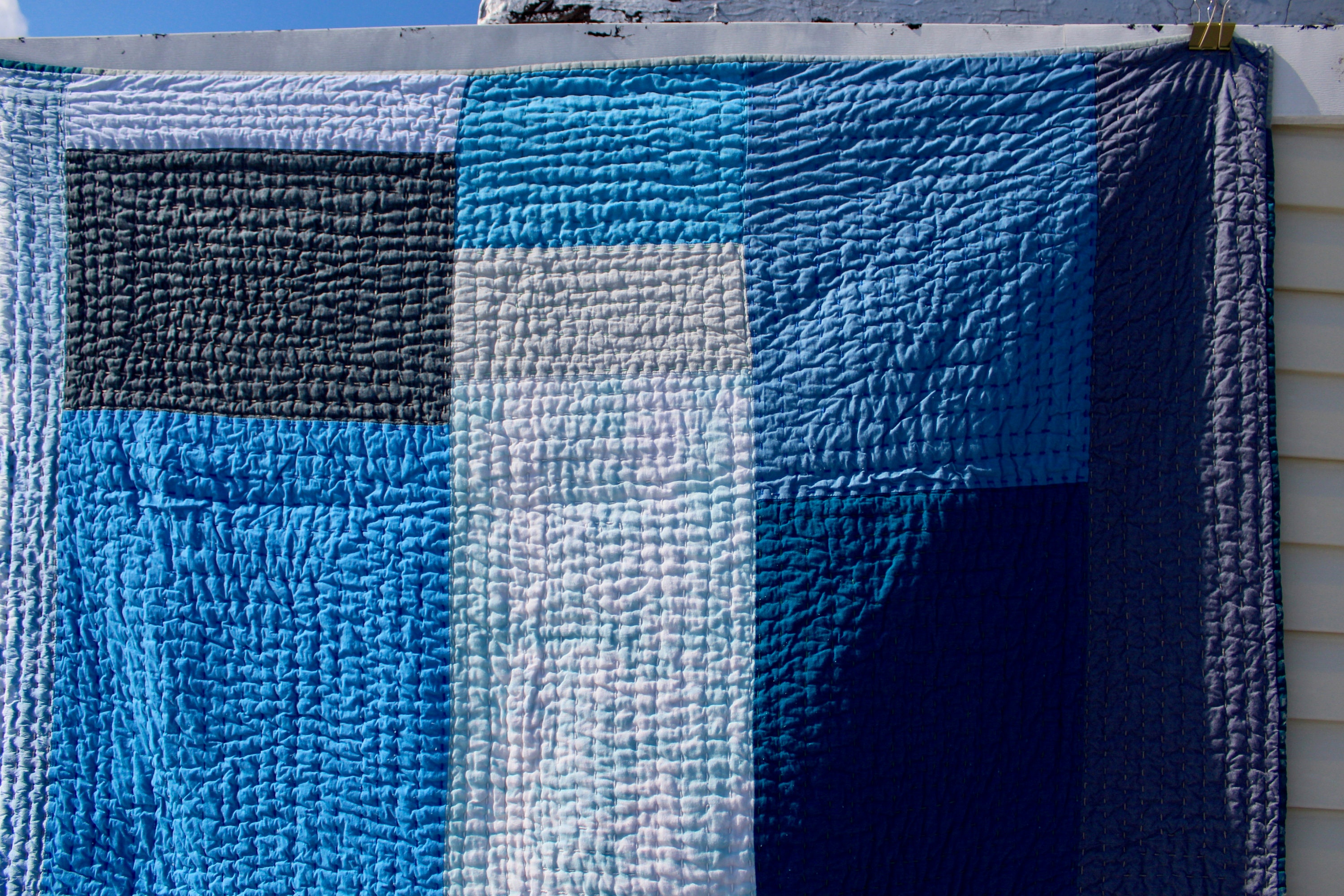 Modern Improv Patchwork Quilt-blue Themed Queen Size | Etsy