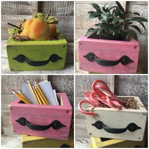Rustic Painted Upcycled Wood Box With Repurposed Kitchen Cabinet ...