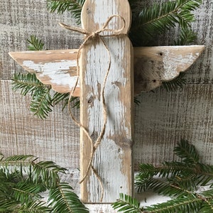 Rustic Angel Christmas Tree Topper Wood Angel Distressed | Etsy