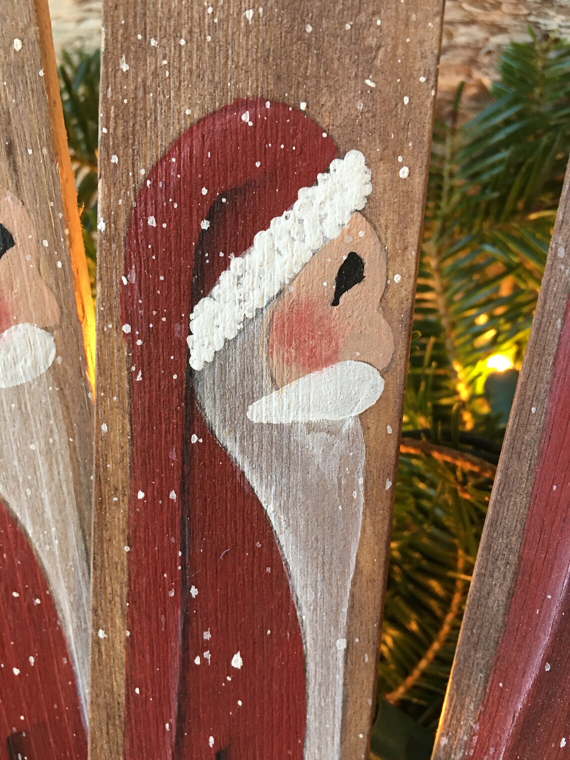 Hand Painted Santa Skinny Santa Wood Santa. Rustic Whimsical - Etsy