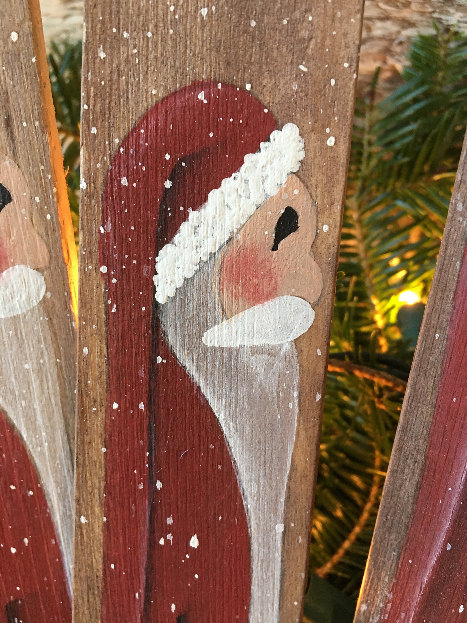 Hand Painted Santa Skinny Santa Wood Santa. Rustic Whimsical - Etsy
