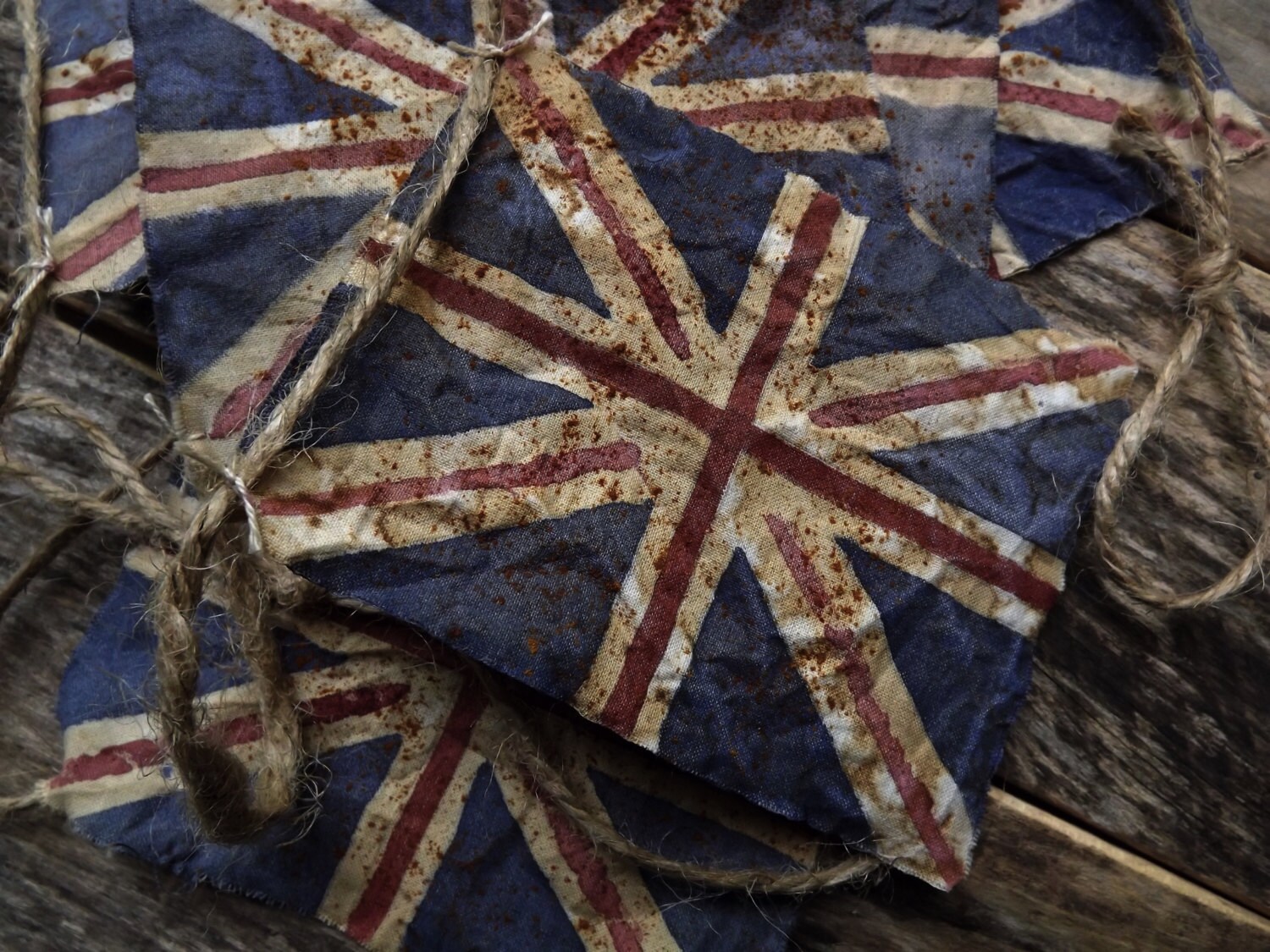 Union Jack Bunting Hand Painted Flag Primitive British Flag | Etsy