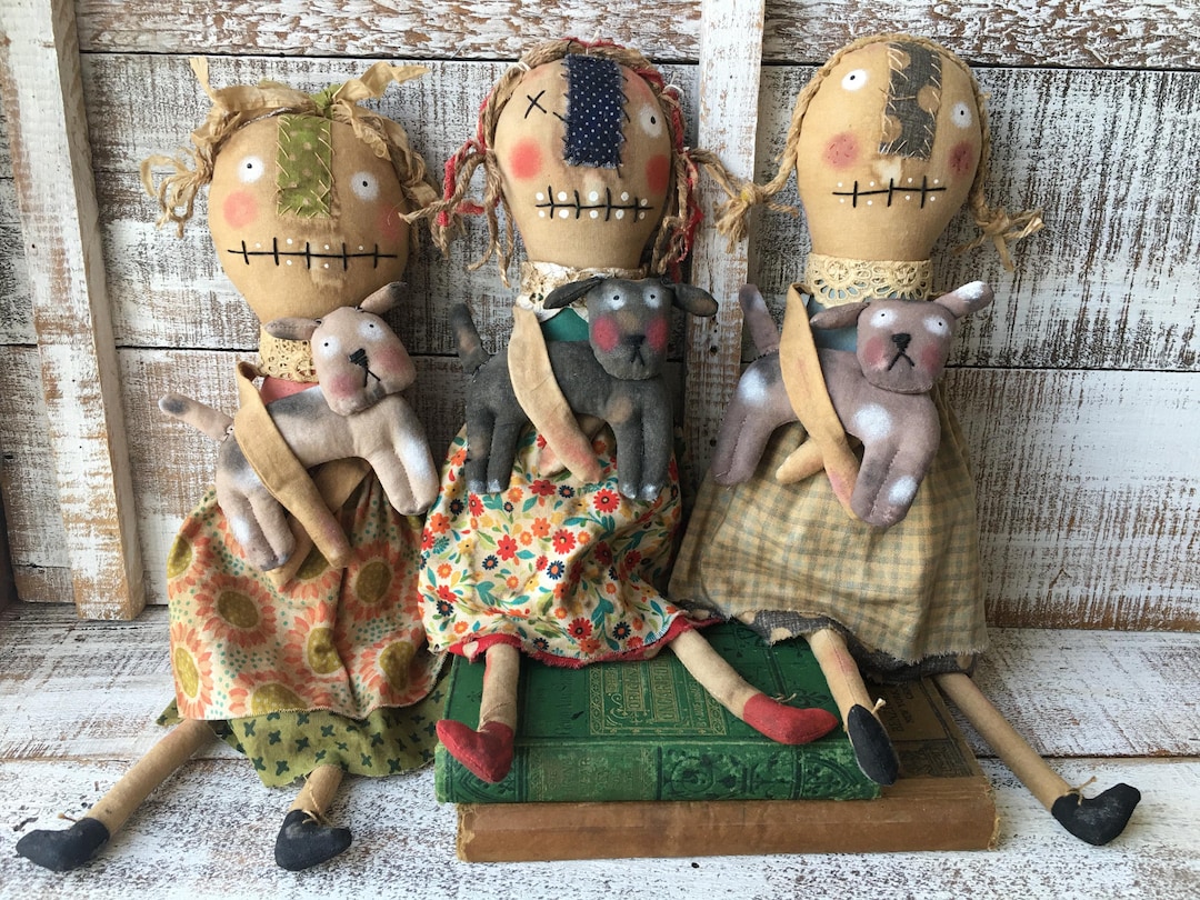 Primitive Handmade Rag Dolls, Art Dolls, Collectable Rag Dolls, Vintage ...
