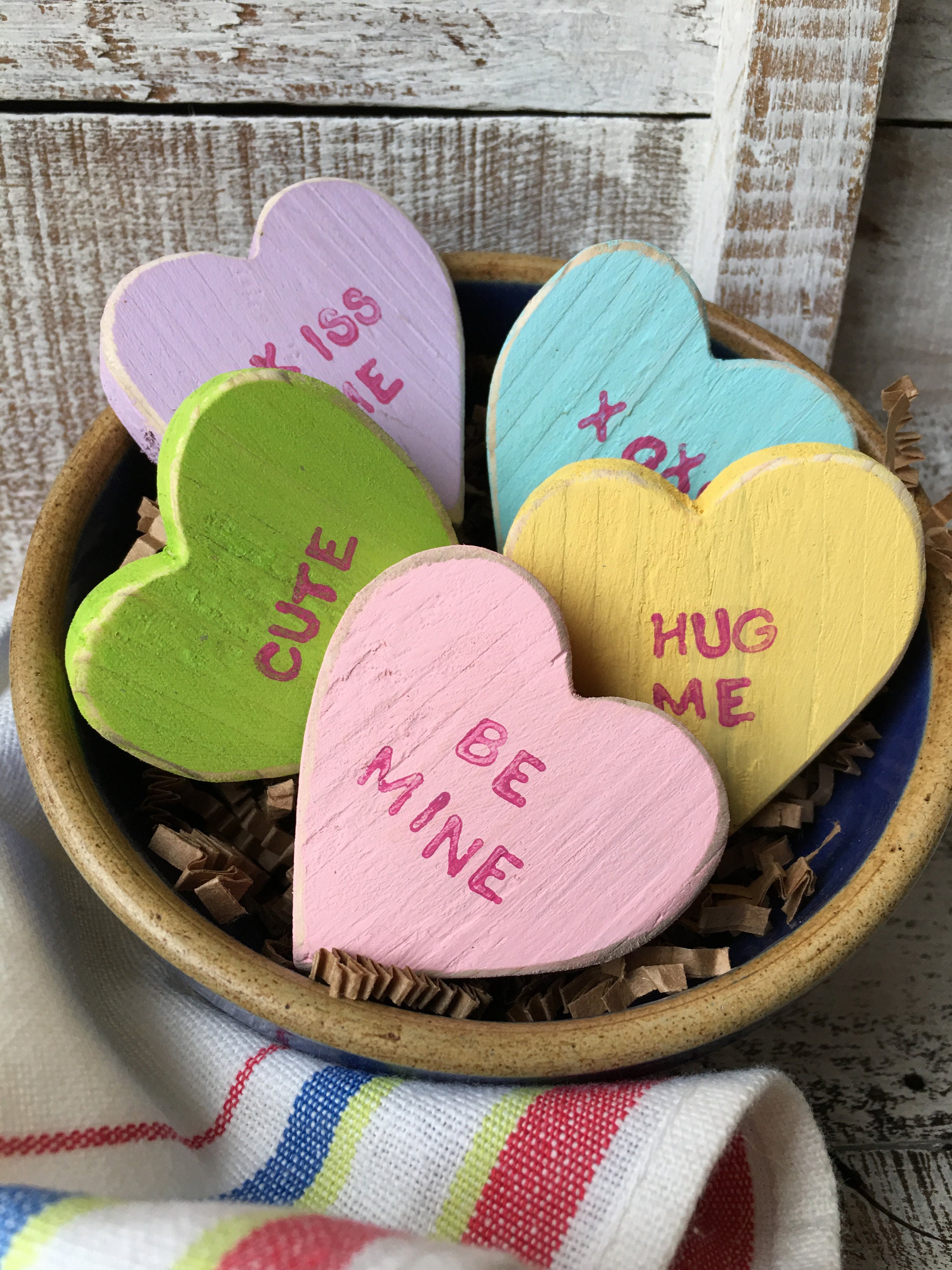 Valentines Day Hearts Conversation Hearts Bowl Fillers | Etsy