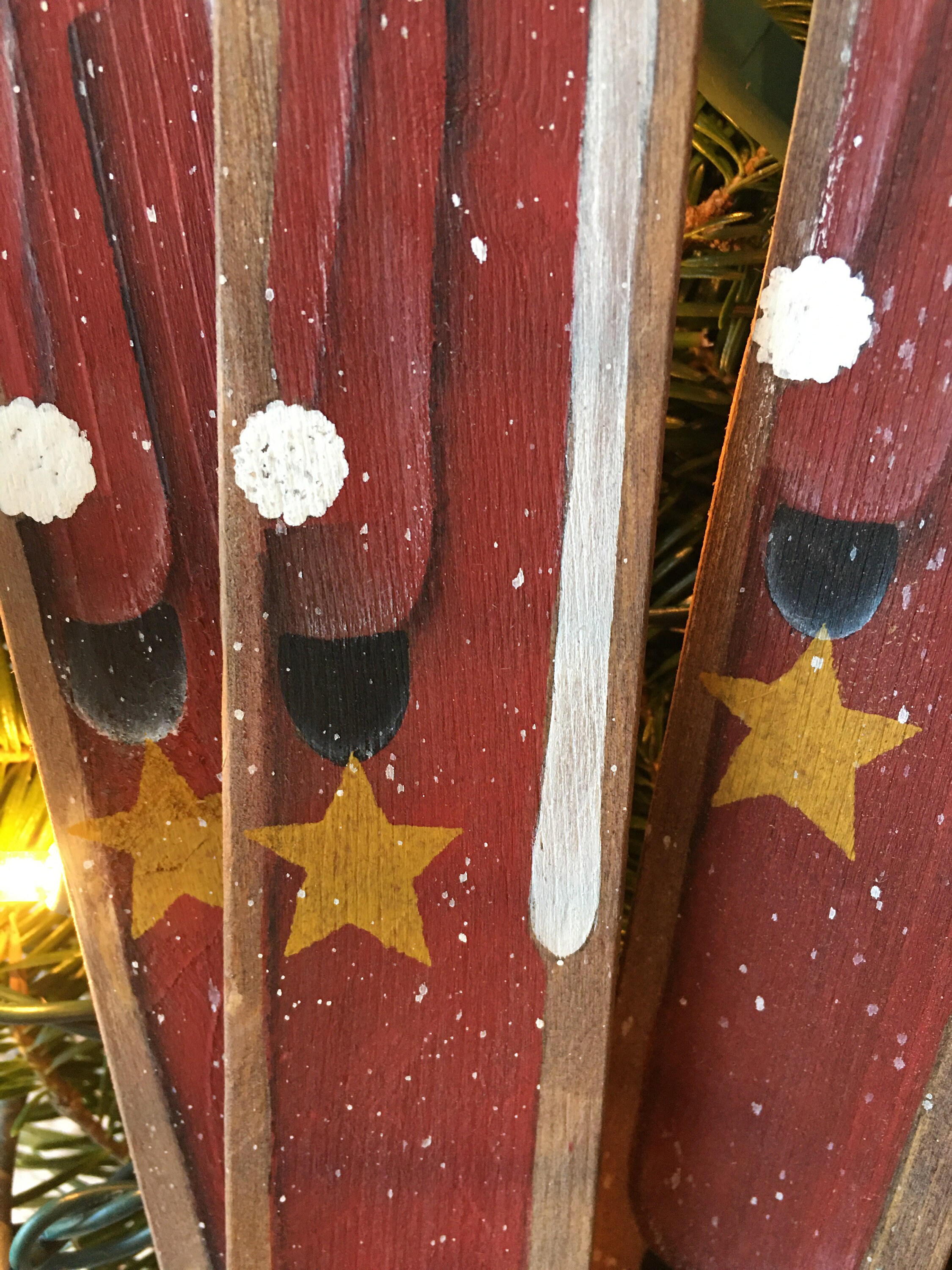 Hand Painted Santa Skinny Santa Wood Santa. Rustic Whimsical - Etsy