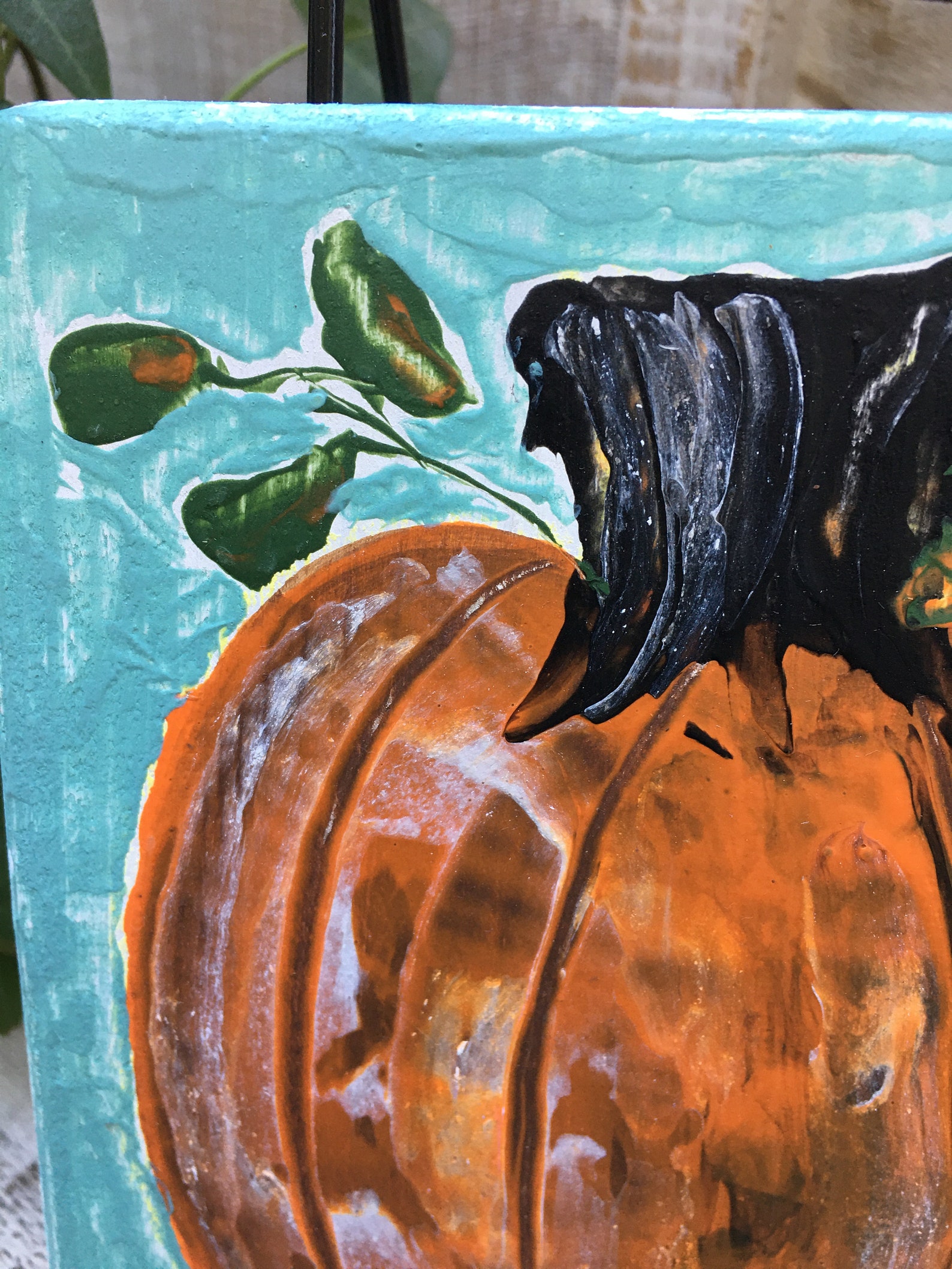 Acrylic Painting Abstract Pumpkin Painting Painted Wood | Etsy