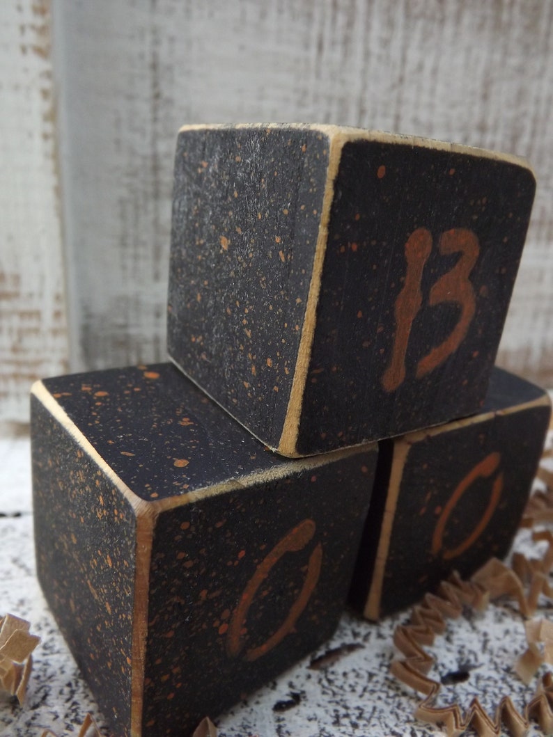 Halloween Blocks BOO Blocks | Etsy