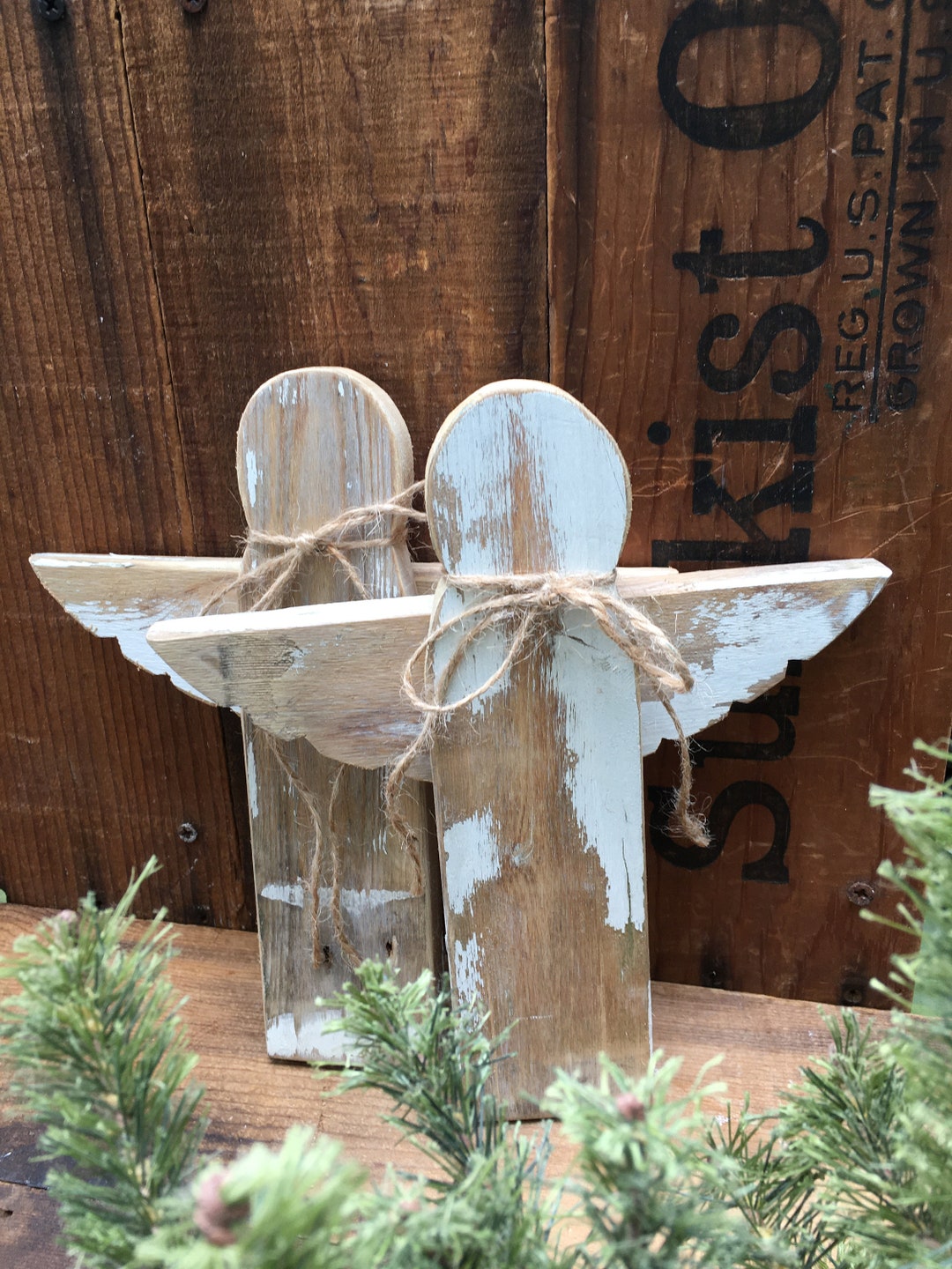 Rustic Angel Christmas Tree Topper, Wood Angel - Etsy