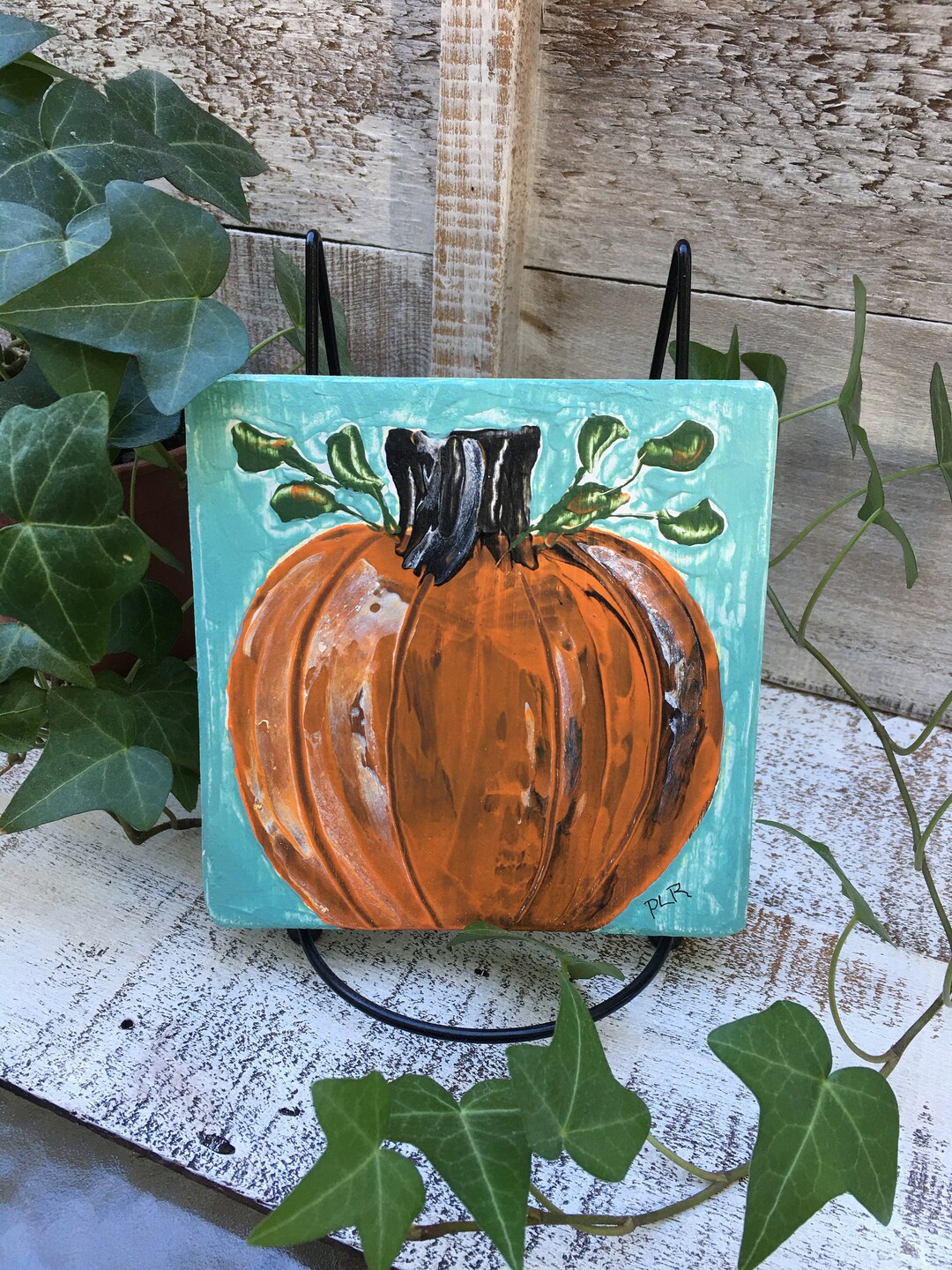 Acrylic Painting, Abstract Pumpkin Painting, Painted Wood Block - Etsy