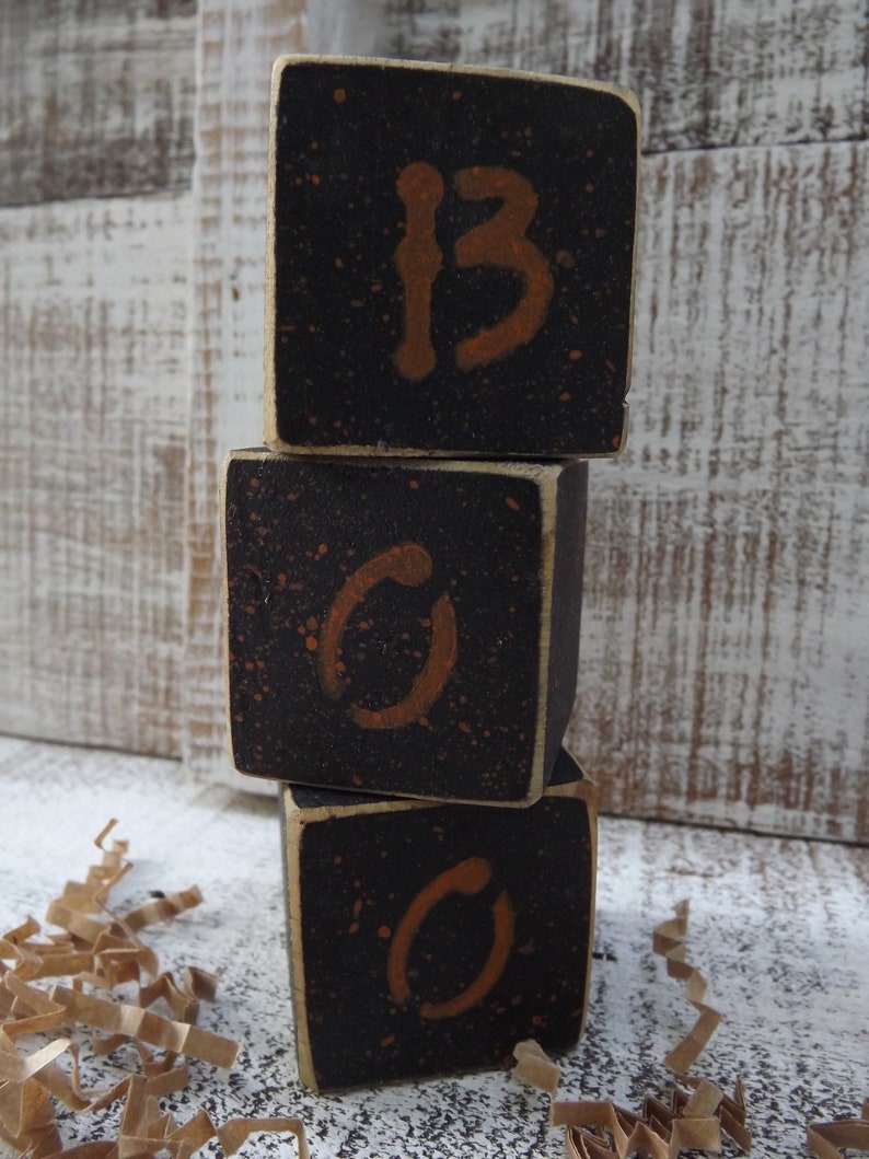 Halloween Blocks BOO Blocks | Etsy