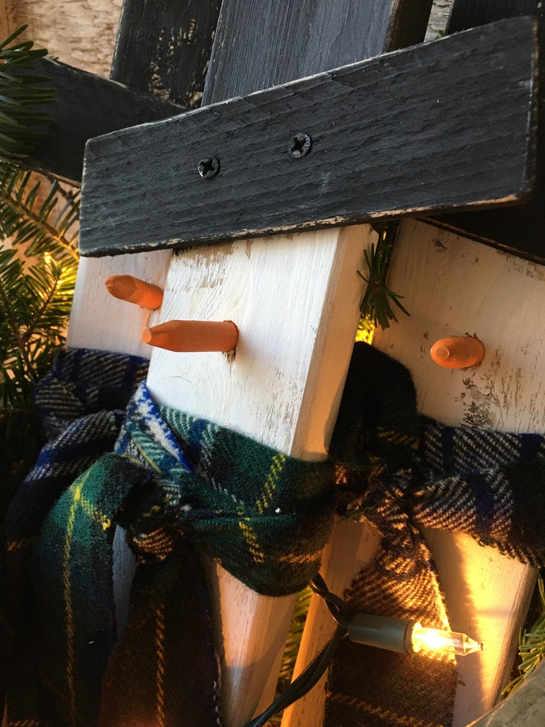 Hand Painted Rustic Snowman: Primitive Winter Decor - Etsy